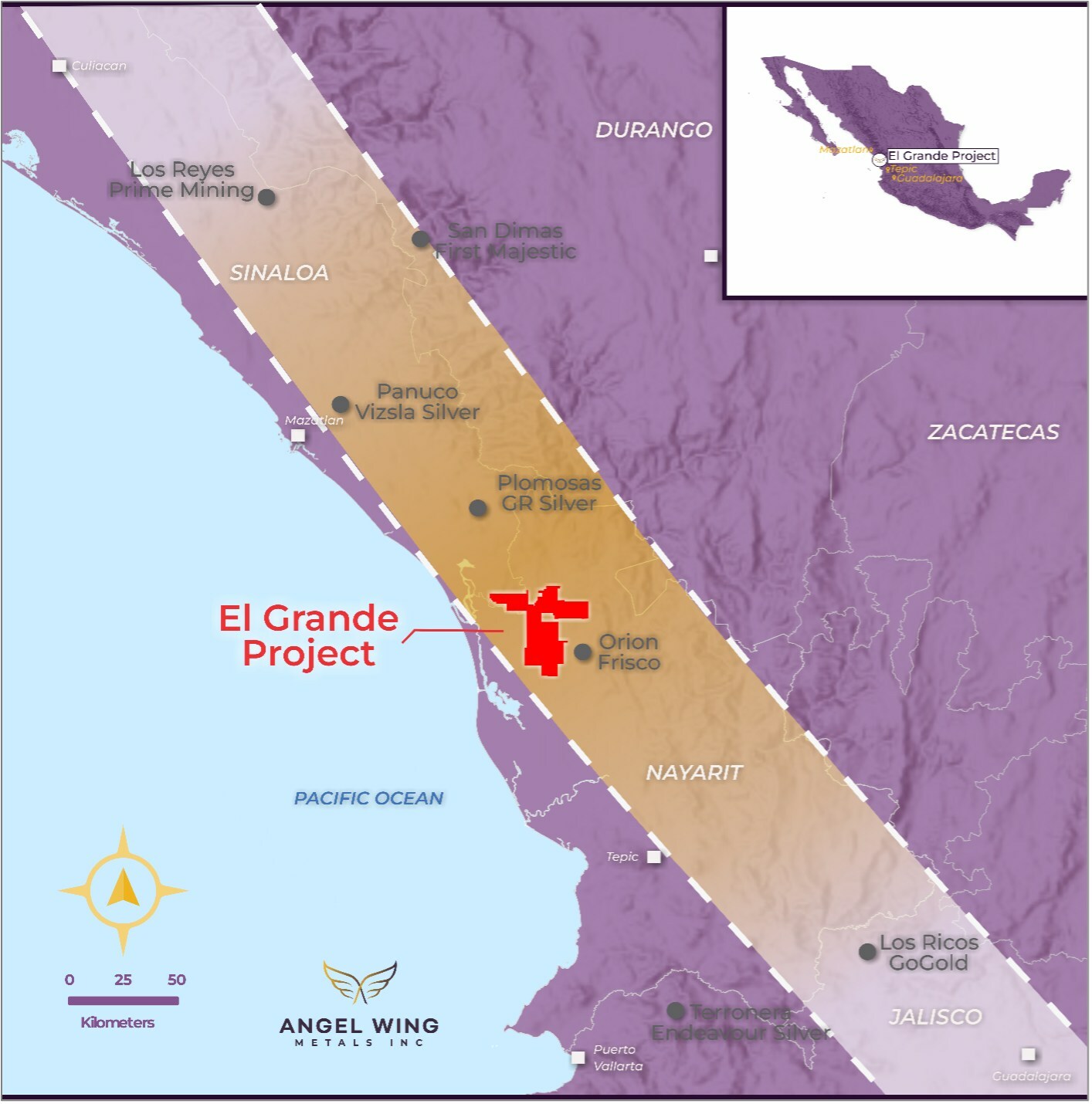 Angel Wing Metals Announces Completion of Purchase of 100% of the La ...
