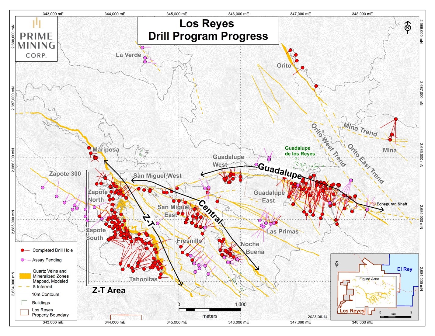 Prime Discovers New Wide Zones of High-Grade Mineralization in Z-T Area ...
